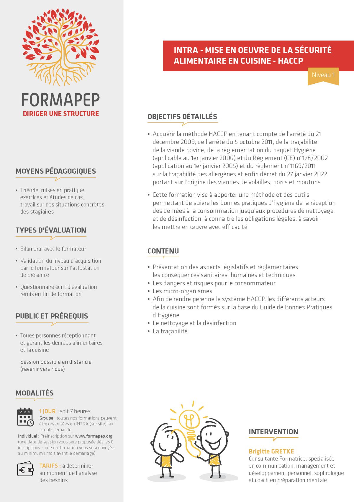 Intra - Mise en œuvre de la sécurité alimentaire en cuisine - HACCP ...